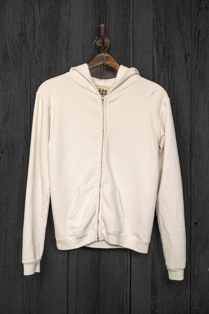 MADE WORN ZIP HOODIE VINTAGE WHITE – MadeWorn
